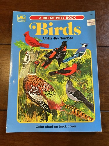 Vintage Golden Book Color by Number Birds 1977 Big Activity Book GREAT ...