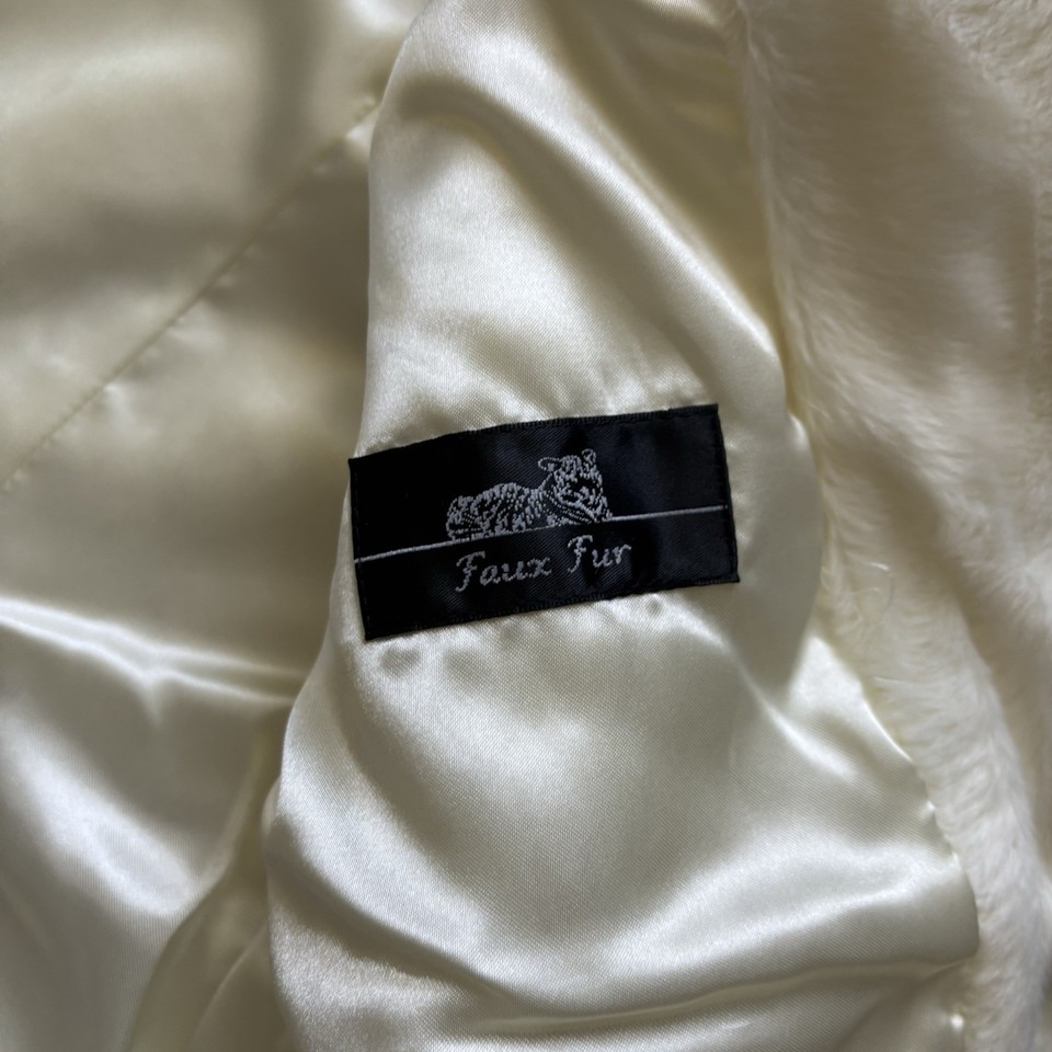 Rachel Zoe Faux Fur Ivory White Vest Vest Lined Snow Bunny Apres Ski ...