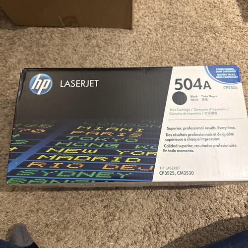 HP 504A Black Toner Cartridge Color LaserJet CM3530 CE250A 886111133482 ...