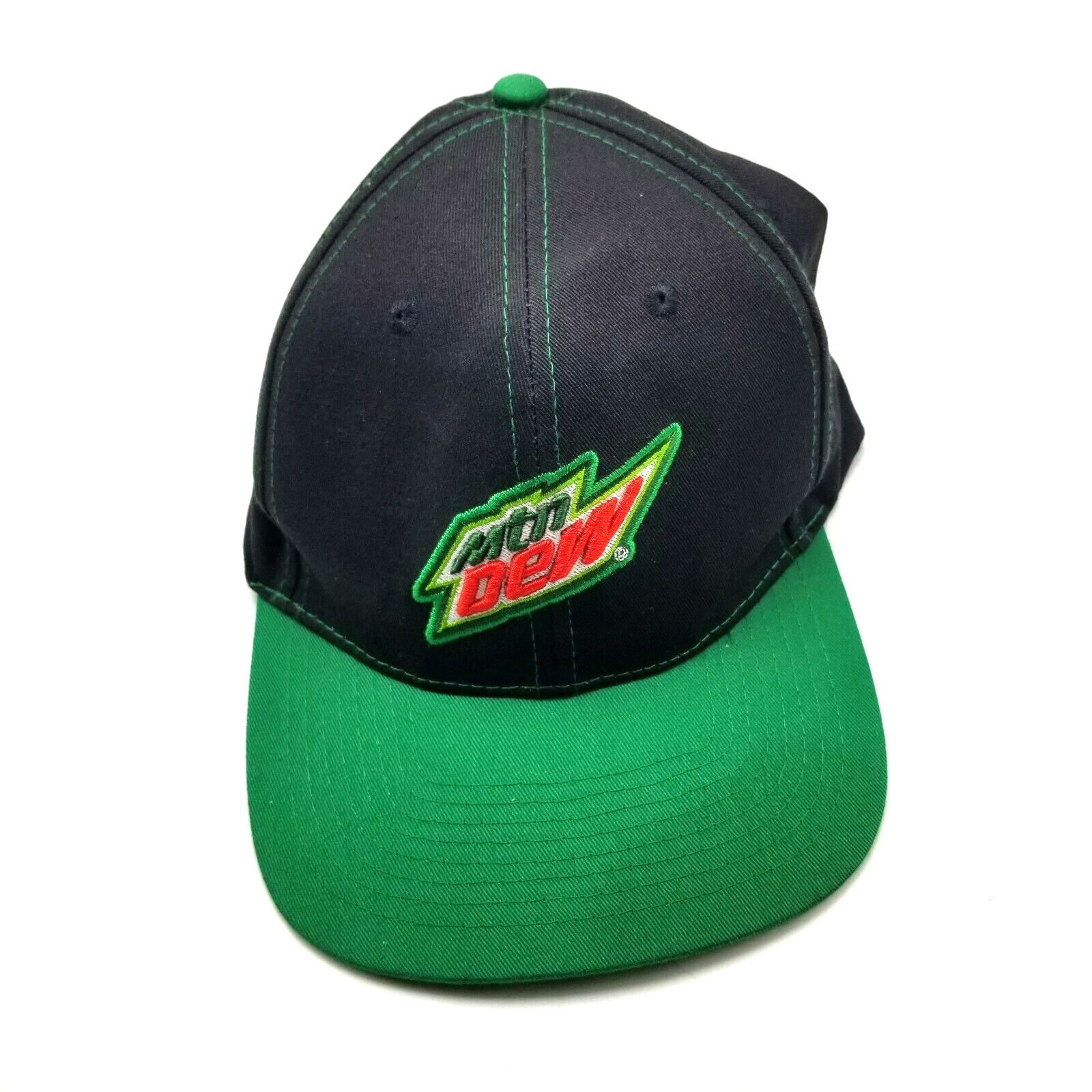 Mountain Dew Soda Pop Hat Cap Black Used Snapback Cot… - Gem