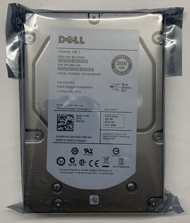 Dell 0F617N 300GB HDD 15K RPM 6G SAS 3.5" Hard Drive F617N ST3300657SS ...