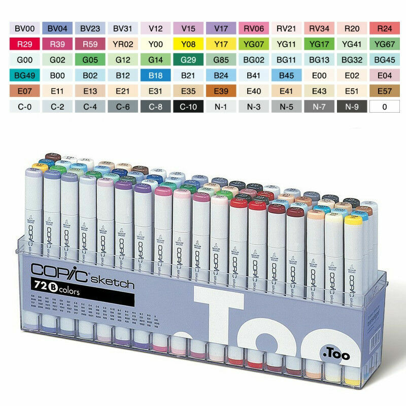 Copic Sketch Marker Set B 72 Colors , Premium Artist Markers ⭐Tracking⭐ ...