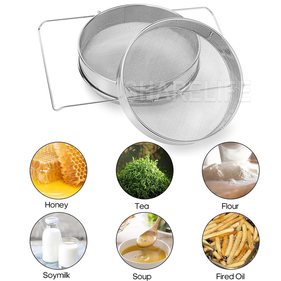AU Honey Strainer Filter Stainless Steel Double Sieve Beekeeping ...
