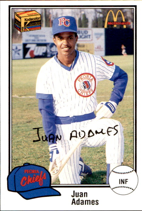 1989 Peoria Chiefs Team Issue Gold 200 16 Juan Adames Dominican ...