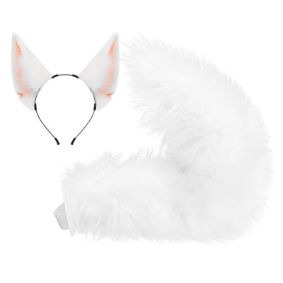 Light and Night Sariel White Cosplay Plush Fox's Tail Fox Ears Headband ...
