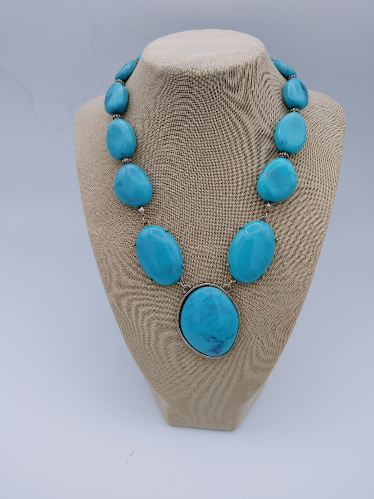 vintage faux turquoise Chunky Necklace | eBay