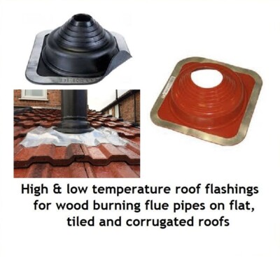 Roof Flashing cone wood burning multifuel flue pipes tiled flat ...