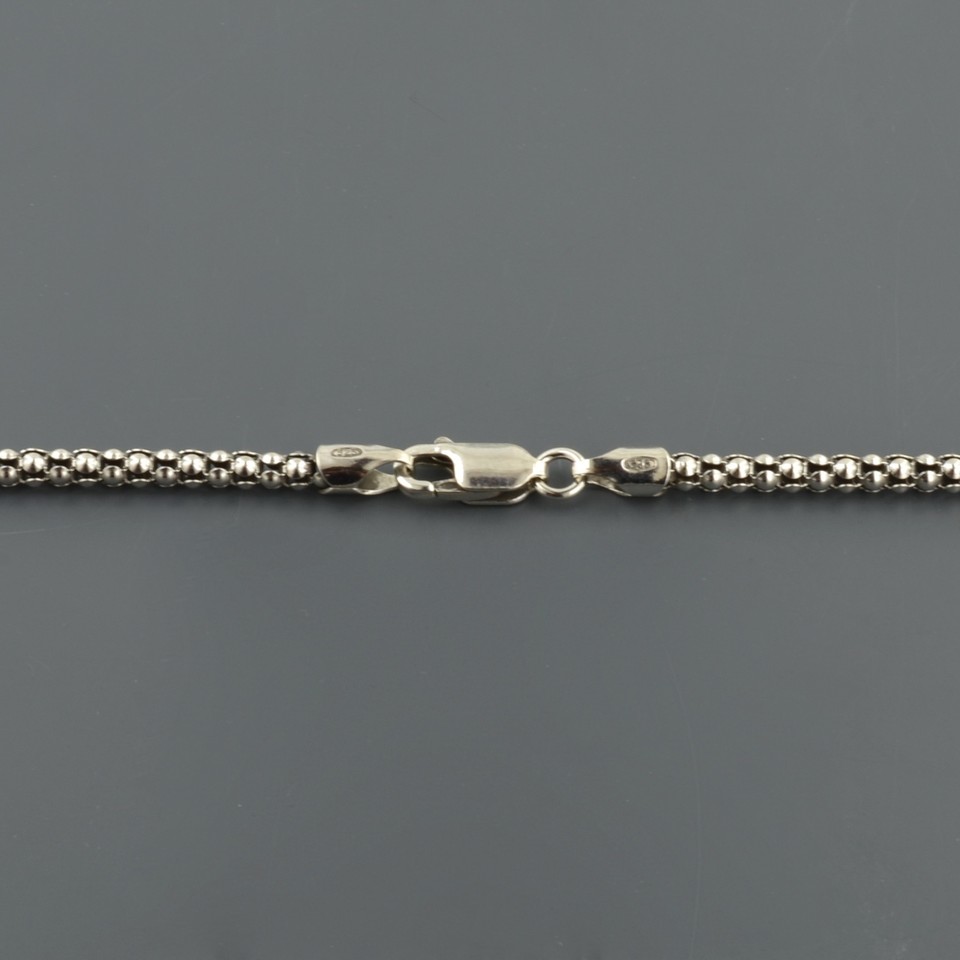 OXIDIZED STERLING SILVER 3MM FANCY POPCORN CHAIN 18", 20" OR 24 INCH | eBay