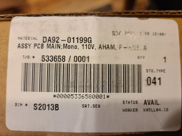 Samsung Rf27t5501sr AA Refrigerator Electronic Control Board Da92 ...