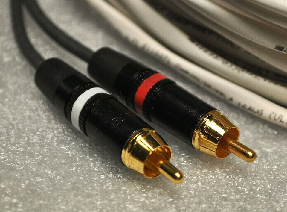 AUDIO VIDEO 16 AWG 2C SHIELDED RCA GOLD ENDS 75 FOOT HIGH QUALITY NEW ...