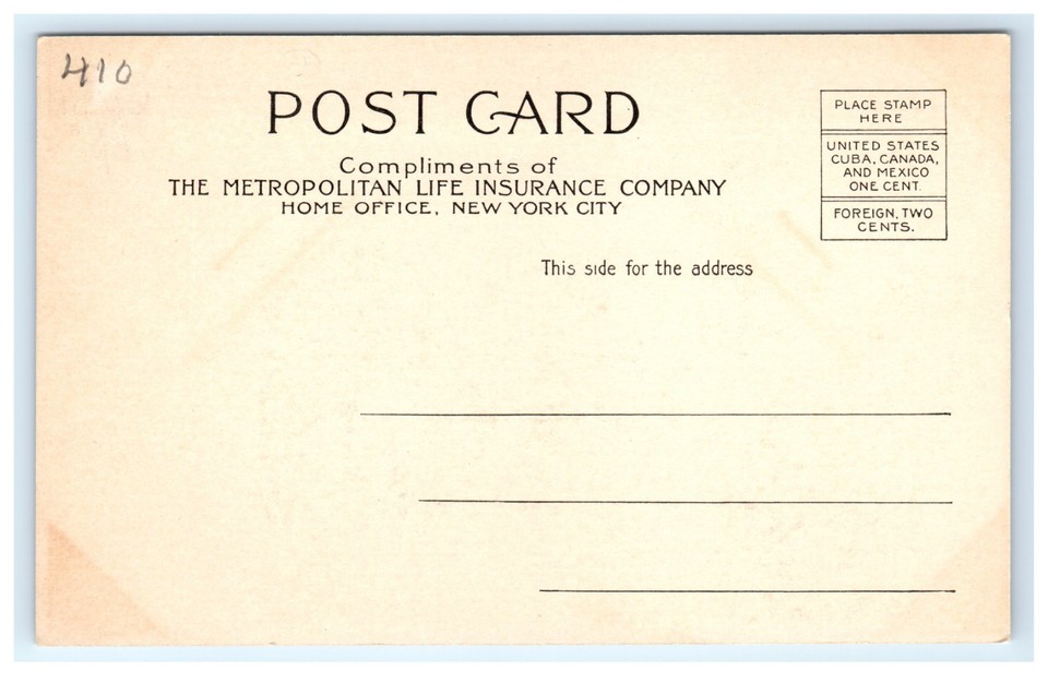Postcard Metropolitan Life Insurance Co, NY West from Roof G6 A | eBay