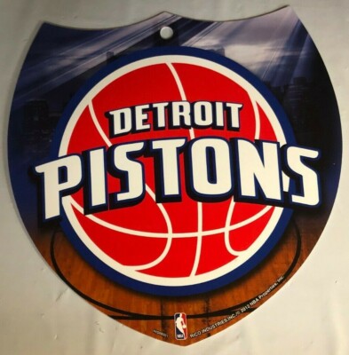 Detroit Pistons NBA Team Interstate Sign Shield Plastic Shield Sign 8 ...