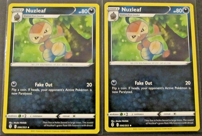 2 POKEMON CARDS TCG/NUZLEAF/096/203/UNCOMMON/2021/COLLECTIBLE | eBay