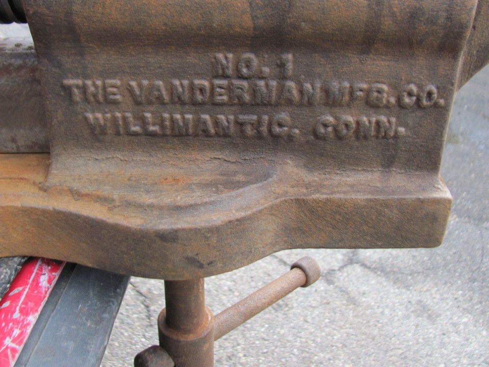 Vanderman MFG CO.# 1 Steam fitters vise.Open screw 5 inch vise-4 inch ...