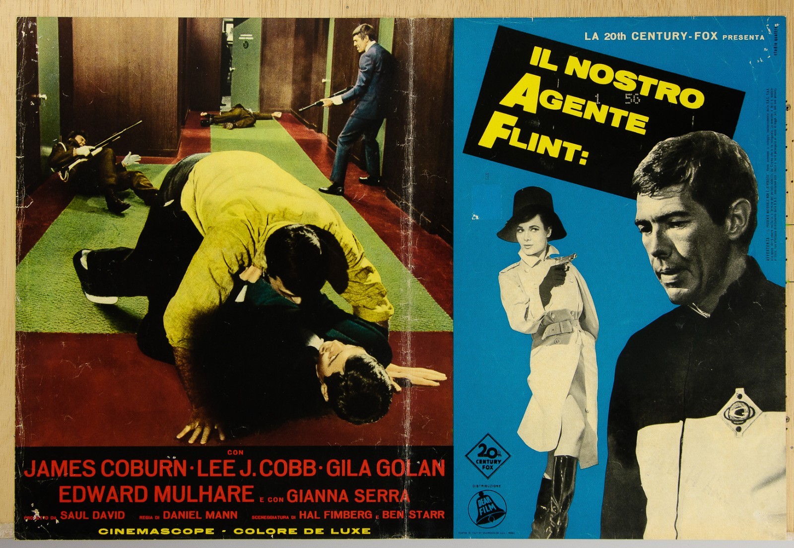 OUR MAN FLINT, ORIGINAL ITALIAN PHOTOBUSTA, MOVIE POSTER, JAMES COBURN ...
