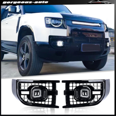 Fit LR Defender 90/110/130 2020-2023 Pair Front Fog Light Lamp Cover ...