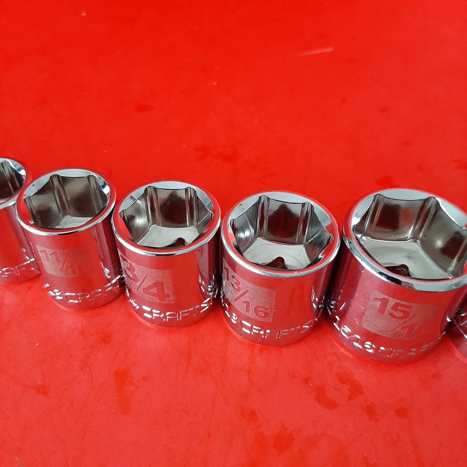 NEW 1/4 to 1" CRAFTSMAN Easy Read 13 Piece 3/8 Drive 6pt Shallow SAE ...
