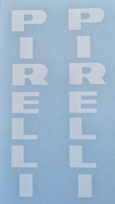 PIRELLI 2x Decals Oracal 651 Gloss White 150mm x 30mm Mototbike Car ...