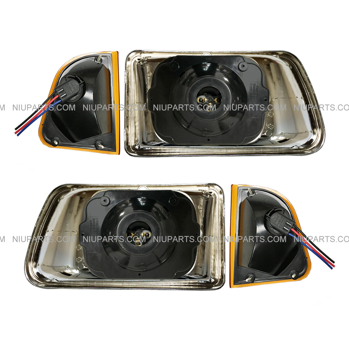 5 X 7" Sealed Beam Headlight w/ Housing Base & Bezel LH & RH Fit ...