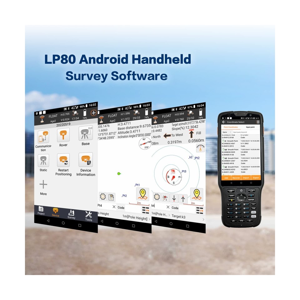 R26 V2 GNSS IMU RTK GPS Surveying Equipment Rover Base Handheld ...