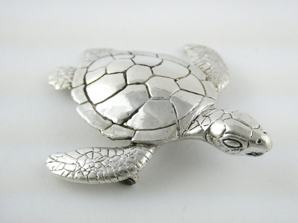 Vintage Boyd Signed Hawaiian Artist Sterling Silver Sea Turtle Pin ...