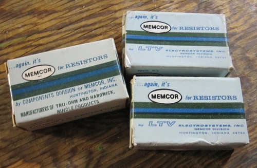 Lot 3 Vintage Memcor Resistors 1x AR25 7.5Watt/2x FR25 10Watt - NEW in ...
