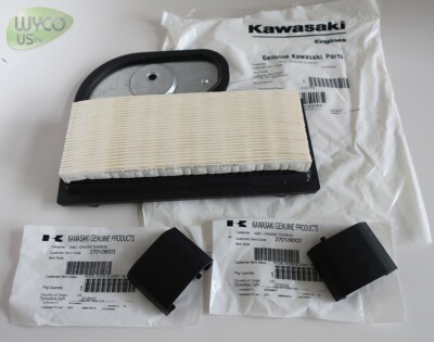 OEM BLACK AIR FILTER + 2 FILTER COVER SIDE HOOKS, KAWASAKI FH MODELS ...