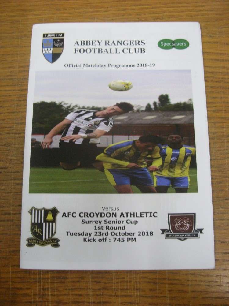 23/10/2018 Abbey Rangers v AFC Croydon Athletic [Surrey Senior Cup ...