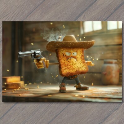 POSTCARD Toast Cowboy Hat Gun Western Weird Funny Strange Unusual Odd ...