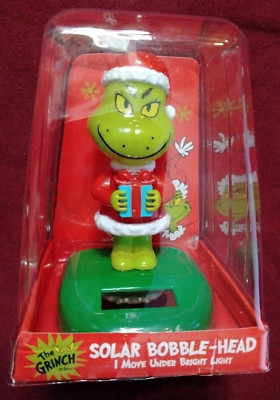 THE GRINCH Christmas Holiday SOLAR BOBBLE HEAD Ruz NEW Dr. Seuss RARE ...
