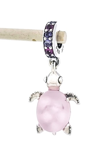 New 100% Authentic PANDORA 925 Ale Murano Glass Pink Sea Turtle Charm ...
