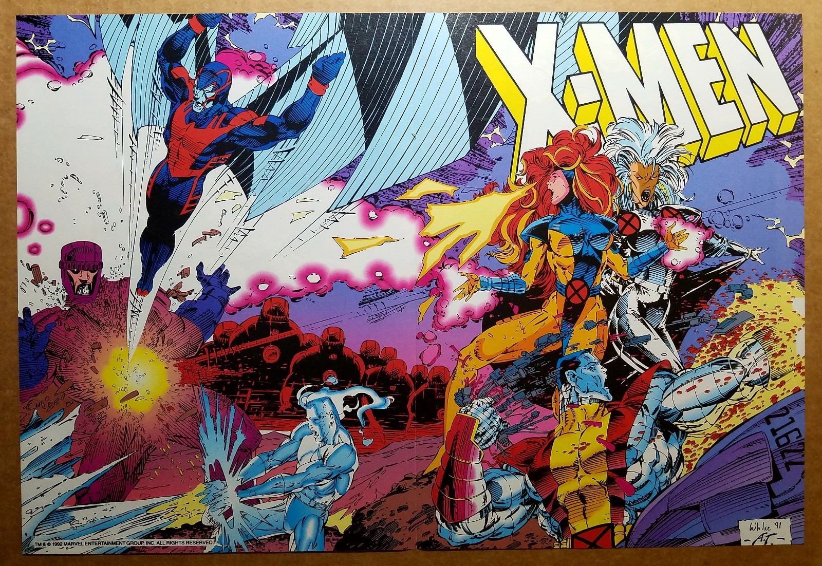 X-Men Colossus Archangel Storm Jean Grey Iceman Marvel Poster by Whilce ...