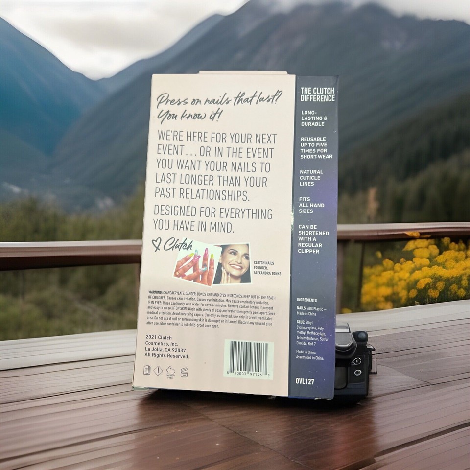 Clutch Nails Press On Nails Greek Goddess White Gold Line 24 Nails File ...