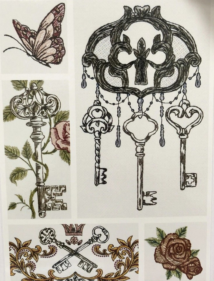 ANITA GOODESIGN - Antique Keys - MACHINE EMBROIDERY DESIGNS USB | eBay UK