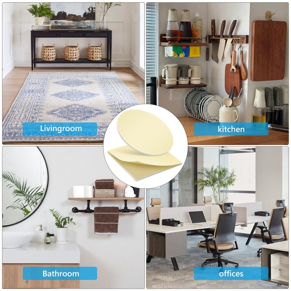 60 Pcs Tape Double Sided Adhesive Tapes Squares Circular Seamless ...