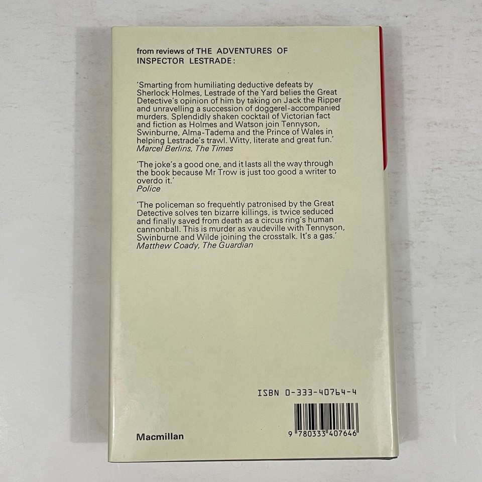 Brigade : Inspector Lestrade SIGNED M.J. Trow 1986 Sherlock Holmes ...