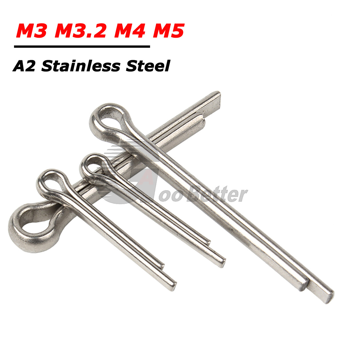 Cotter Split Pins 3mm 3.2mm 4mm 5mm A2 304 Stainless Steel DIN 94 ...