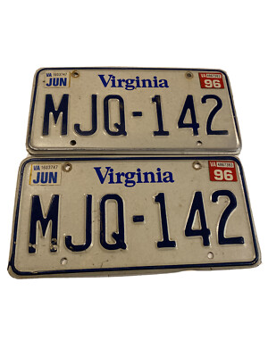vintage virginia matching license plates MJQ-142 | eBay