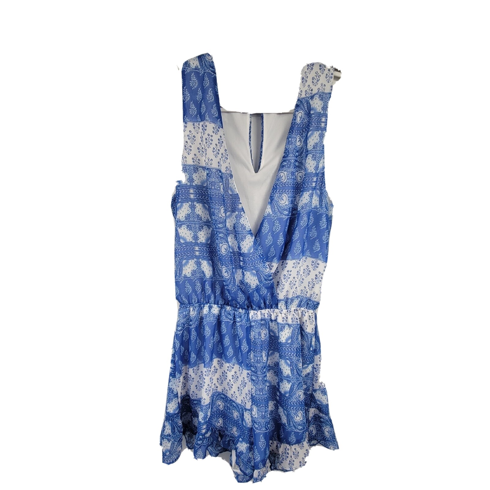 Rare Show Me Your Mumu 1 Piece Blue And White Riri Tiki Tulips Romper ...