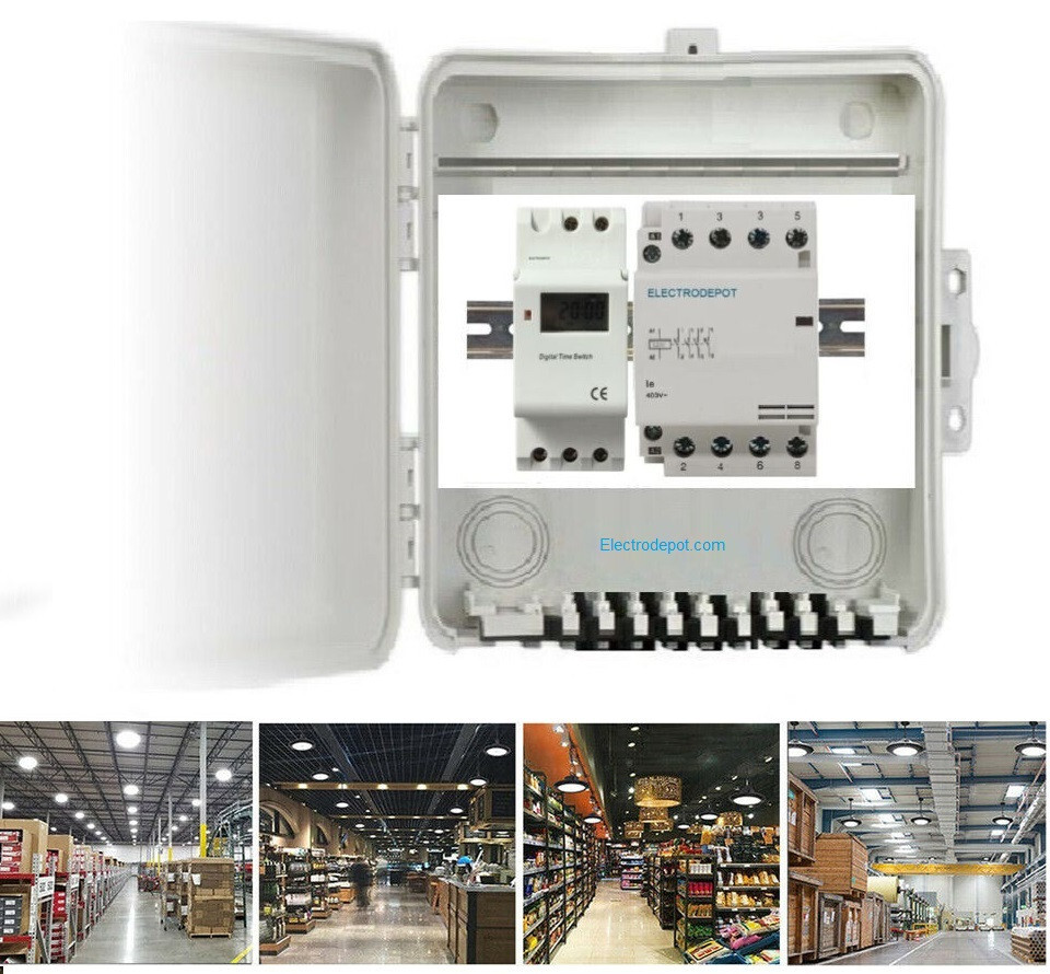 Timer 40A, 4 Pole 220V Daily Weekly Time Switch 30A, 50A Pool, Lights ...