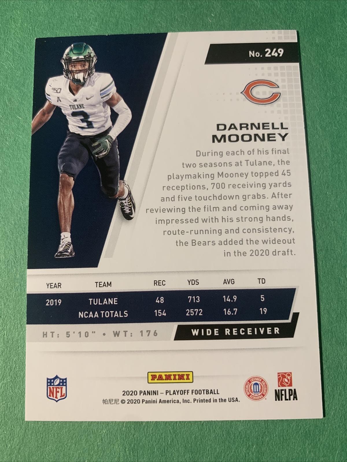 2020 Panini Playoff Rookies 1st Down /99 Darnell Mooney #249 Rookie | eBay