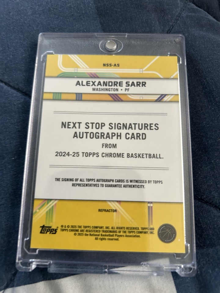 2024-25 Topps Chrome - Next Stop Signatures Alexandre Sarr #NSS-AS Gold ...