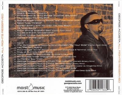 GEORGE ACOSTA - ALL RIGHTS RESERVED NEW CD 26656116629| eBay