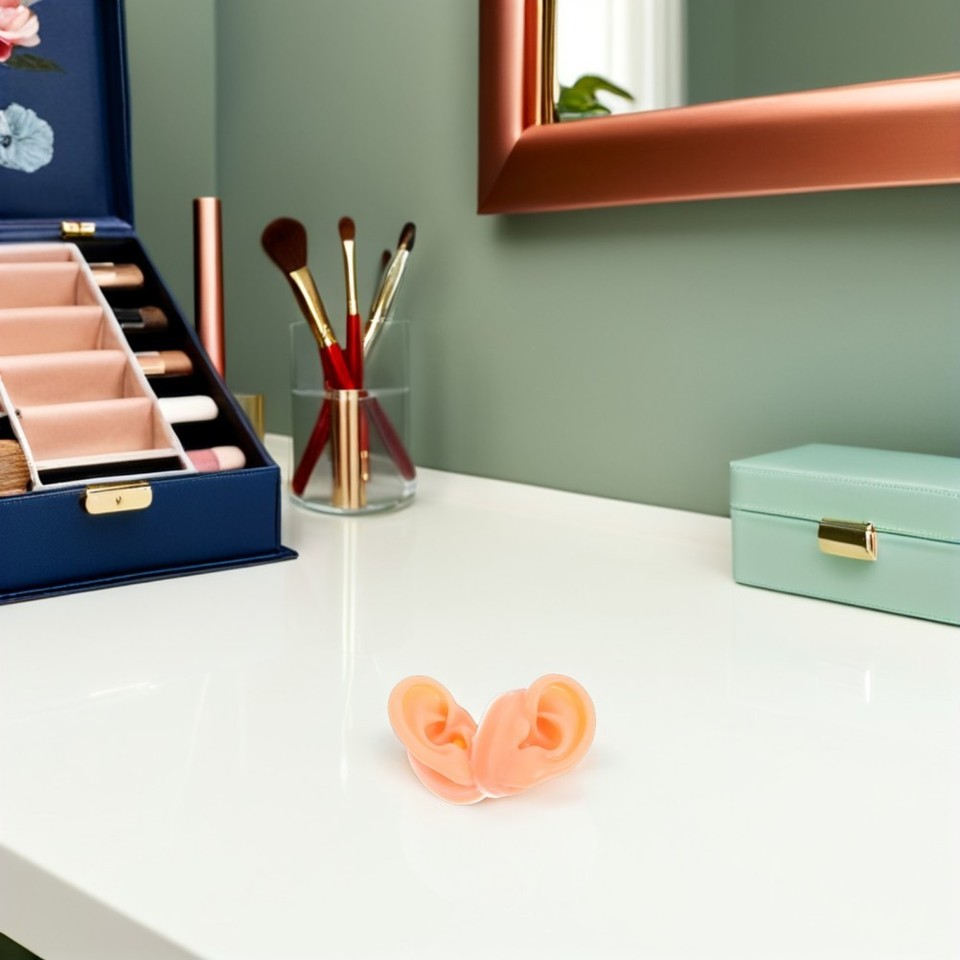 2 Pair Earrings Jewelry Display Model Human Anatomy Fake Silicone ...