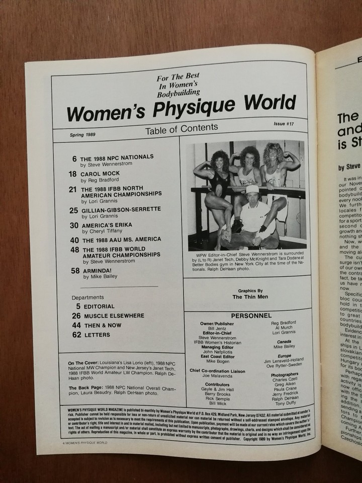 Women's Physique World Spring 1989 Bodybuilding Magazine Lisa Lorio ...