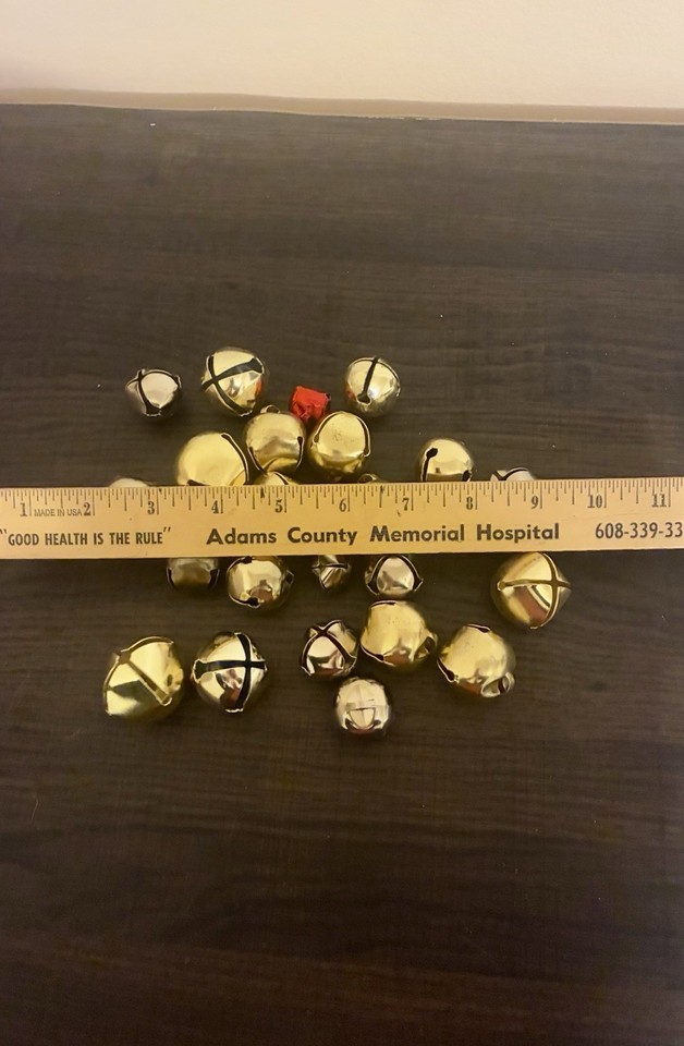 Mixed Lot Gold & Silver Christmas Jingle Bells Assorted Sizes Ornament ...