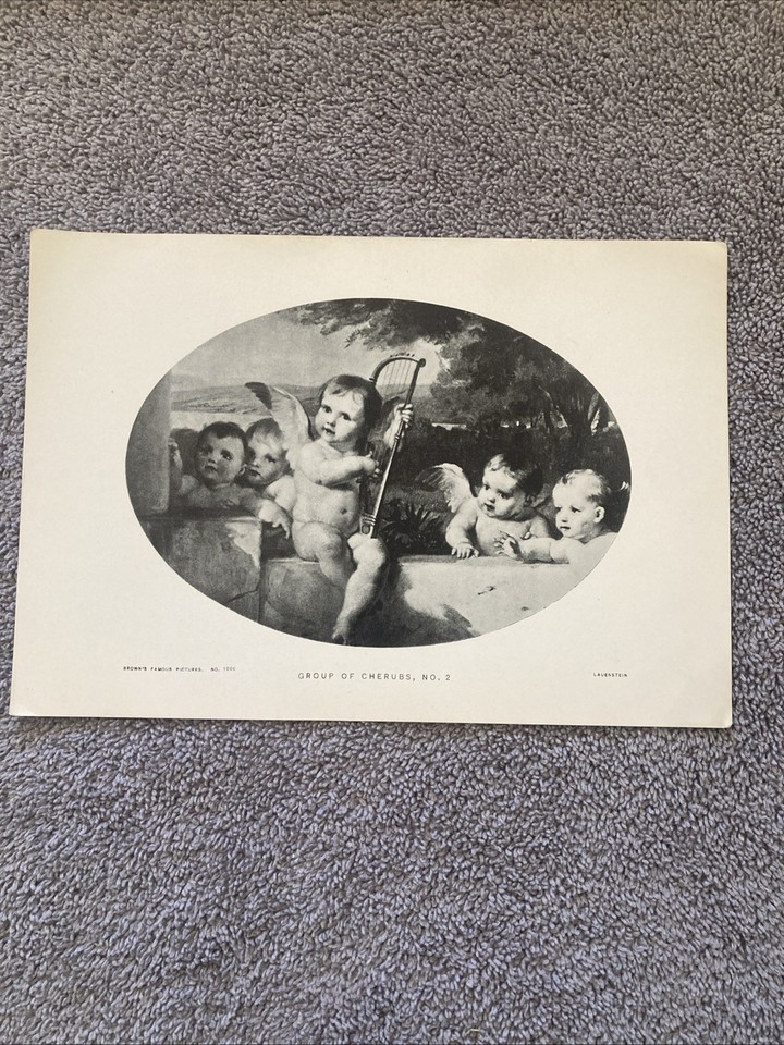 Group Of Cherubs No. 2 Angels Antique Lithograph Print Early 1900s ...