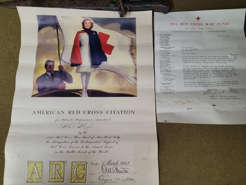 WWII American Red Cross Patriotic Performance Citation and Letter Named ...