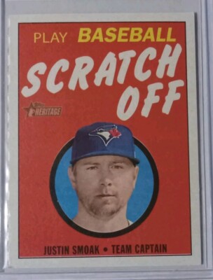 JUSTIN SMOAK 2019 Topps Heritage Baseball 1970 Scratch-Off Insert #4 ...