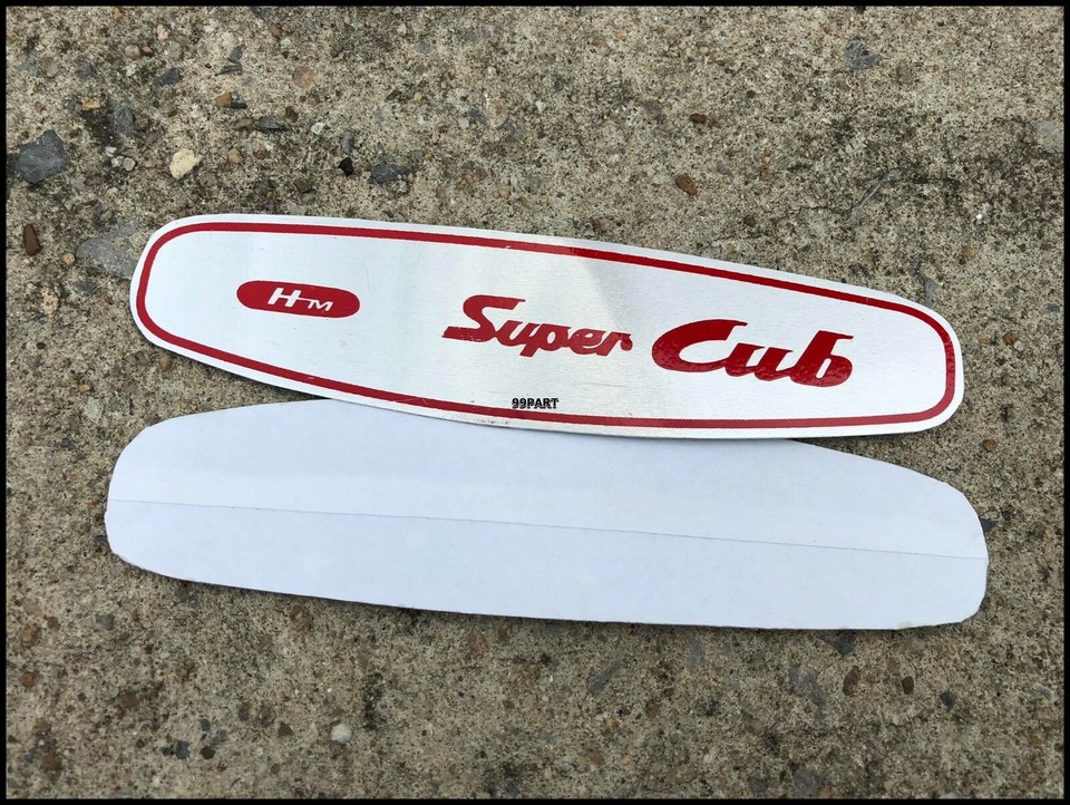 ALUMINUIM EMBLEMS TANK HONDA Supercub cub C100 CA100 C102 C105 DECAL ...